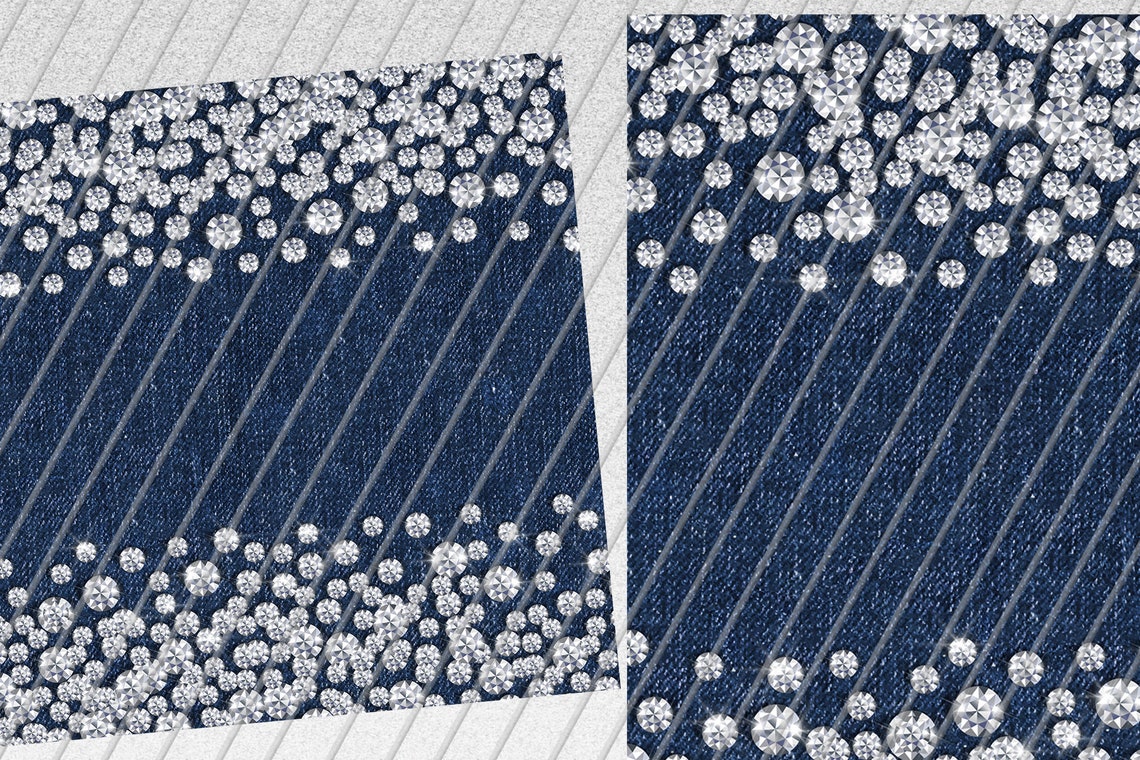 Denim and Diamond Skinny Tumbler Sublimation Diamonds - Etsy