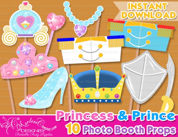 Princess photo booth props, Prince photo booth, Photo Booth Props ...