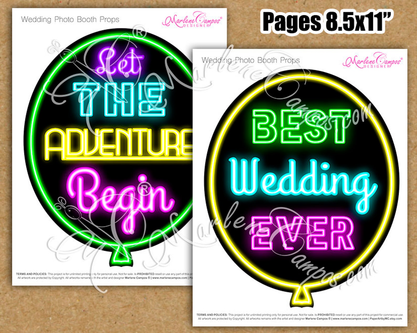 Wedding Photo Booth Props Neon Signs Neon Party Wedding | Etsy