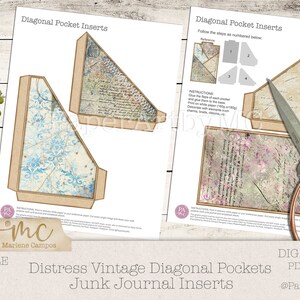 Printable Junk Journal Pocket Tags Vintage Ephemera Inserts Pdf Etsy