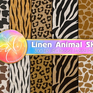 Linen Animal Skin Digital Paper Animal Print Wild Animal - Etsy