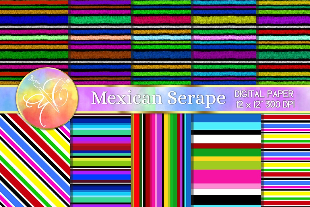 Serape Digital Paper, Mexican Serape Texture, Background, Printable ...