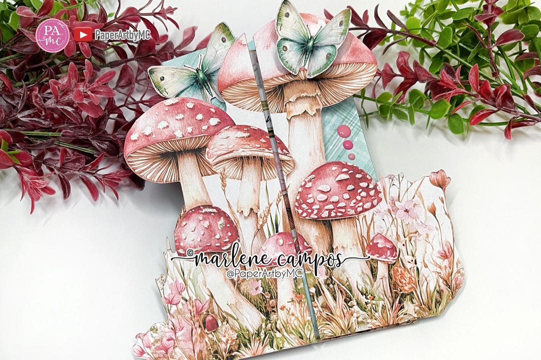 Mushroom Junk Journal Kit, Printable Blush Folding Folio, Woodland ...