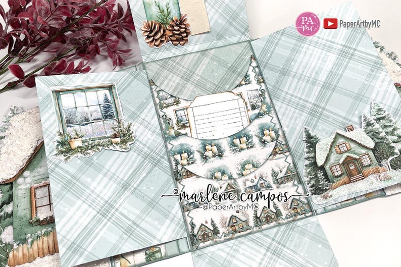 Winter Cozy House Junk Journal Kit, Printable Folding Folio, Scrapbook ...