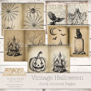 Vintage Halloween Junk Journal Kit | Junk Journaling Ephemera ...