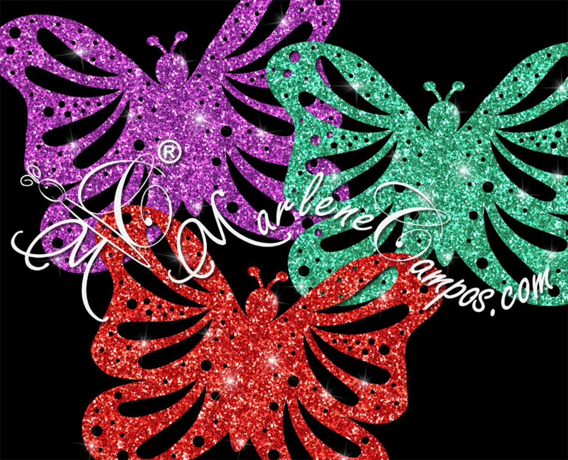 Glitter Butterfly Clip Art Butterflies Clip Art Glitter - Etsy