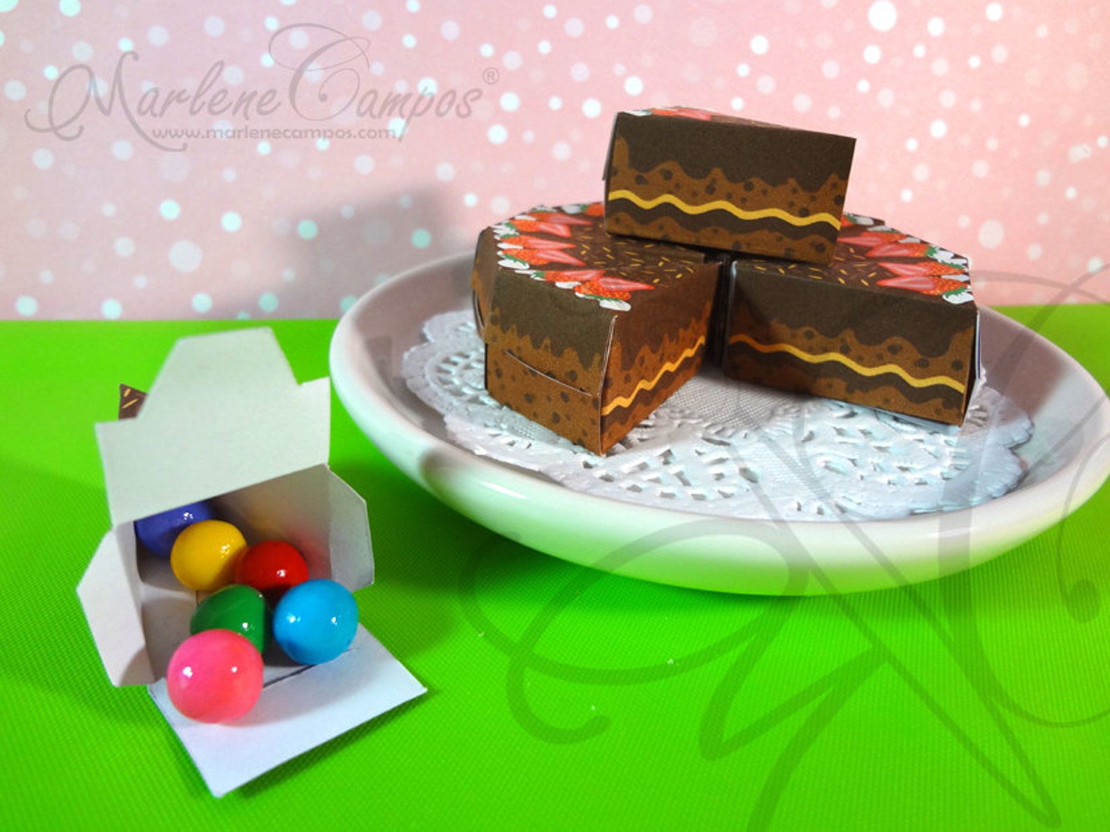 PRINTABLE Slice Cake Favor Box Chocolate Cake Slice Box - Etsy