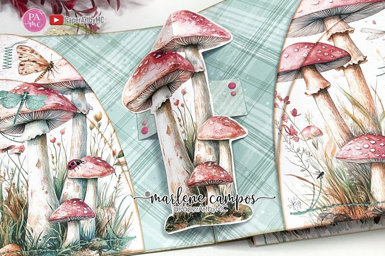 Mushroom Scrapbook Album, Printable Interactive Journal Booklet Folio ...