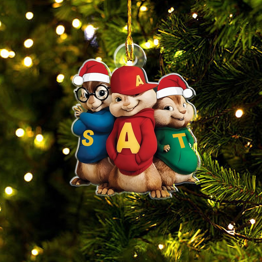 Personalized Alvin and the Chipmunks Christmas Ornament, Personalized ...
