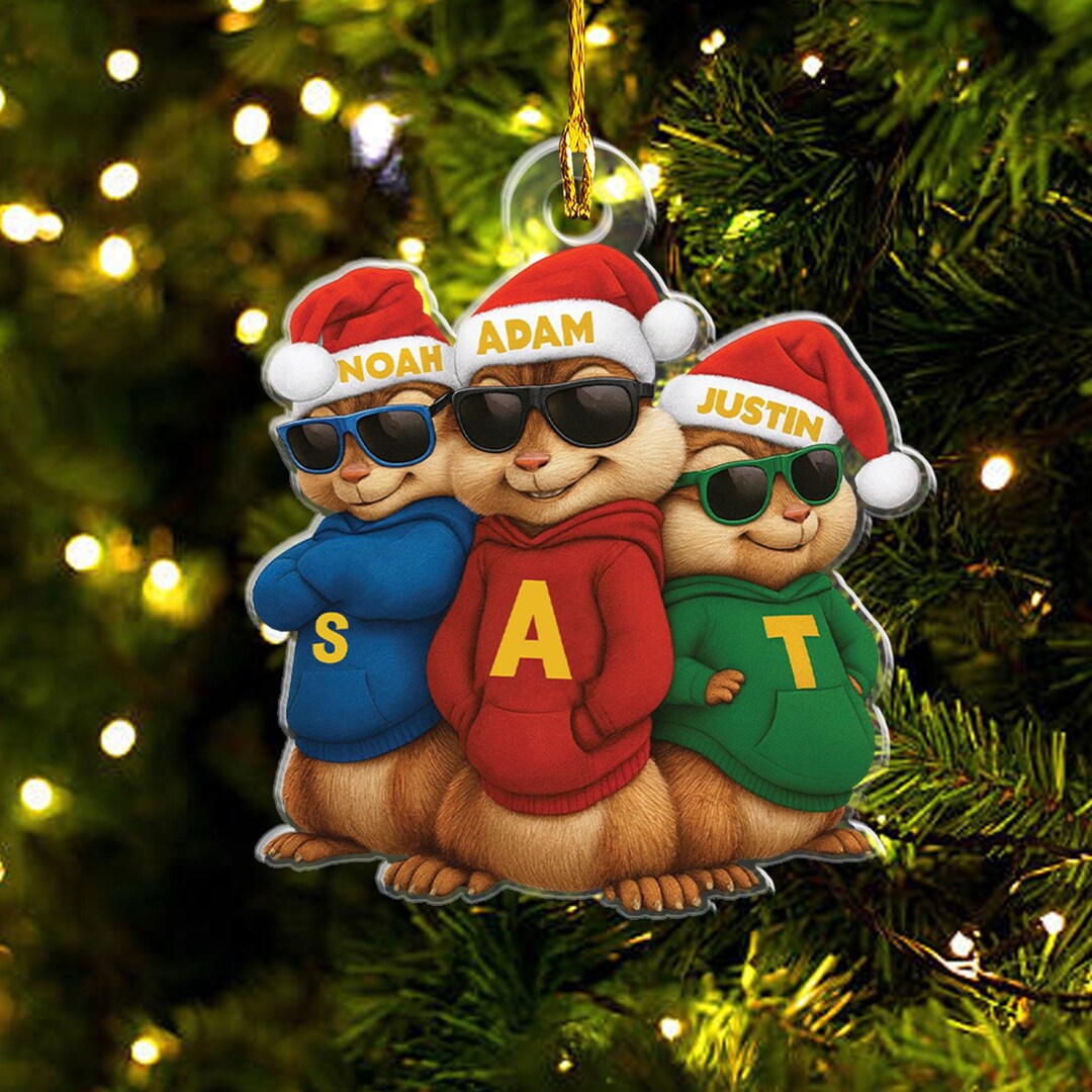 Personalized Alvin and the Chipmunks Animated Christmas Ornament ...