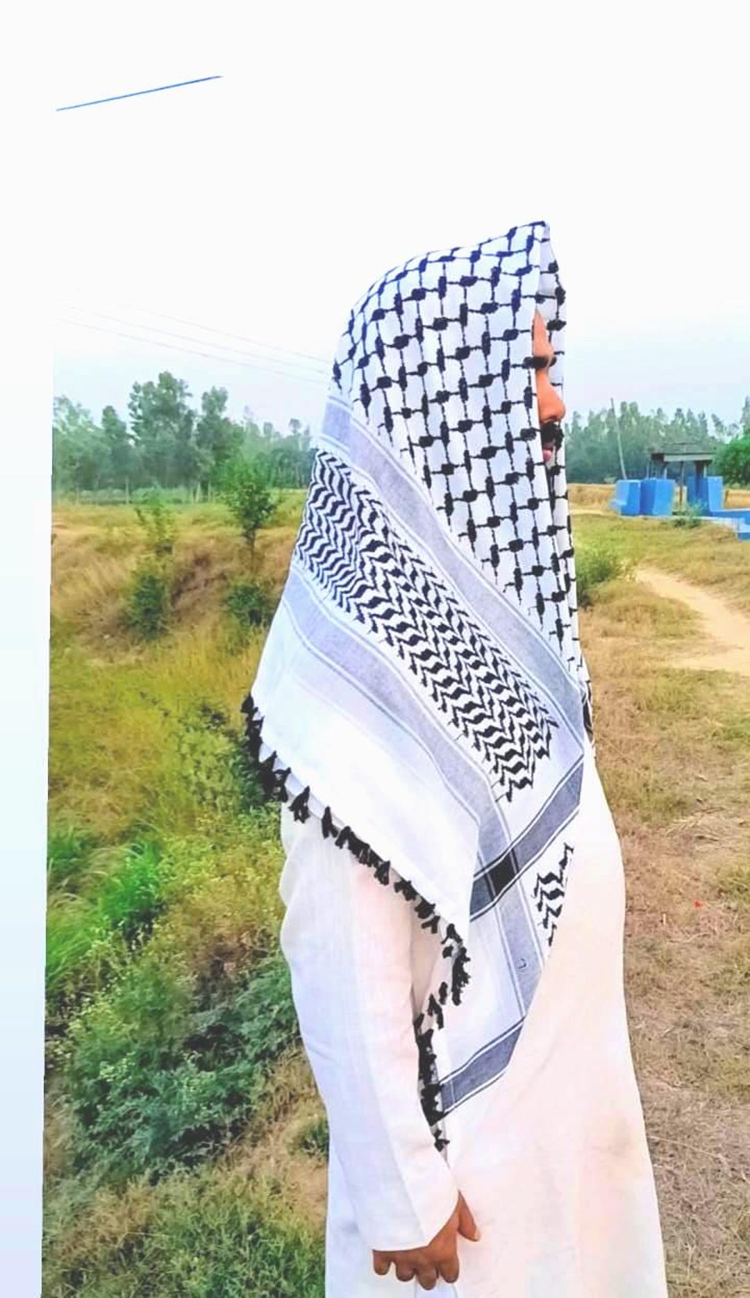 Free Palestine Shemagh Scarf, Keffiyeh Houndstooth, Arab Hatta, Cotton ...
