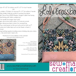 Instant Download - PDF Sewing Pattern - Lola Crossbody - Etsy