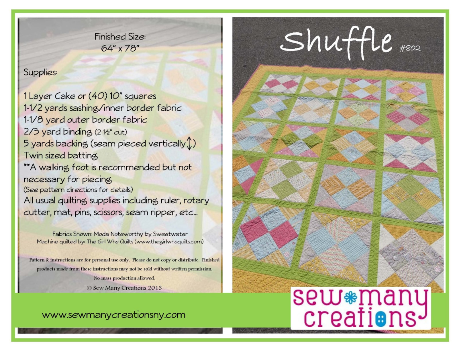 Instant Download PDF Sewing Pattern Shuffle Layer Cake | Etsy