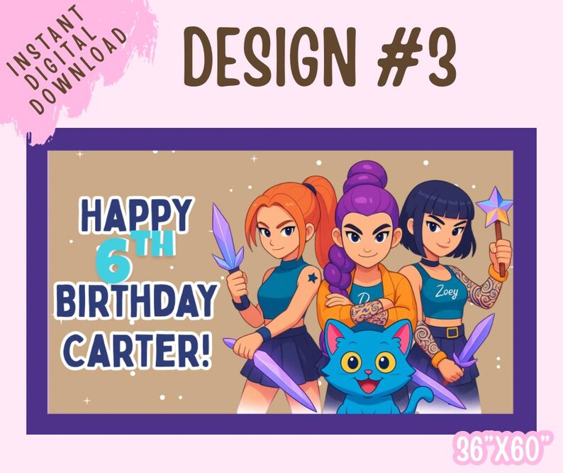 Editable K-pop Demon Hunters Banner Templates: Canva Download | 5 ...