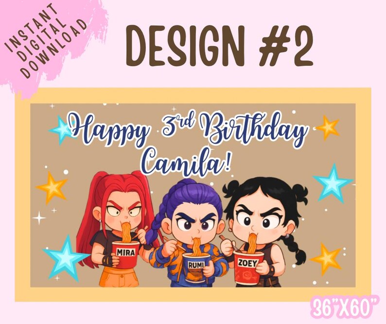 Editable K-pop Demon Hunters Banner Templates: Canva Download | 5 ...