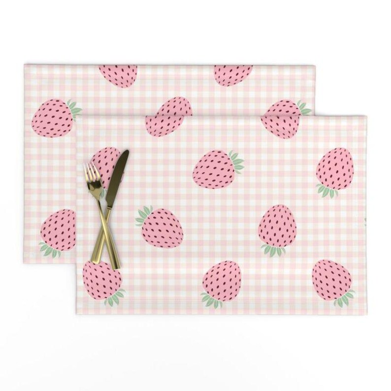 Strawberry Gingham Seamless Pattern, Pastel Fruit Print,digital File ...