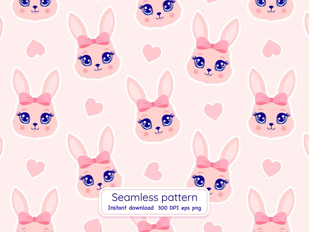 Easter Bunny Seamless Pattern,pastel Rabbit Digital Paper,commercial ...
