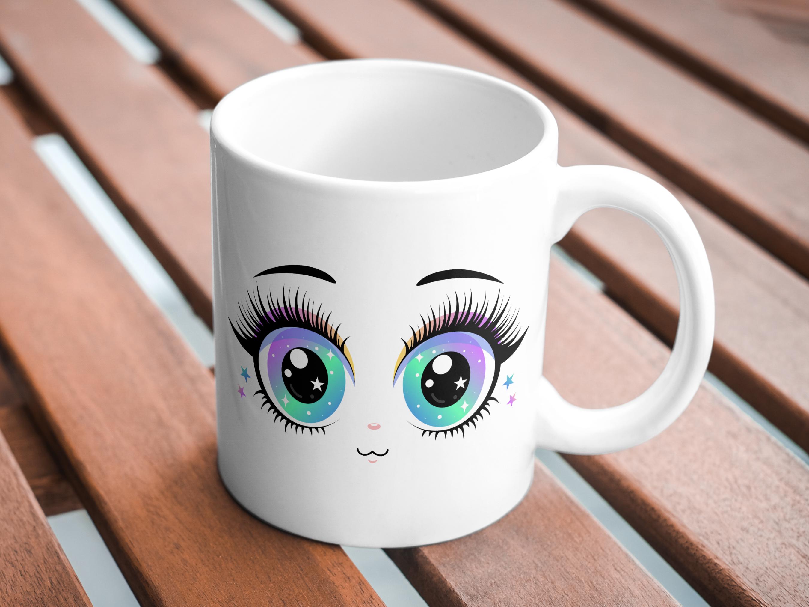 Kawaii Doll Faces Clipart Set — Cute Eyes & Face Elements PNG, EPS for ...
