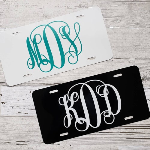 Custom white License Plate Car Tag Personalized | Etsy