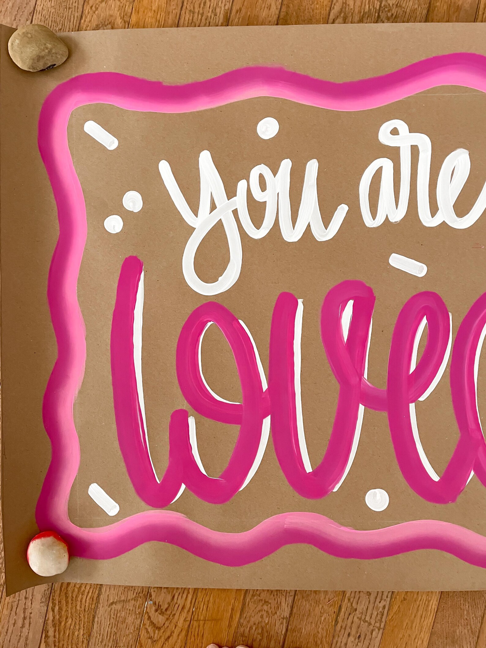 Hand-painted 'you Are Loved' Banner | Pink Valentine's Day Decor - Etsy