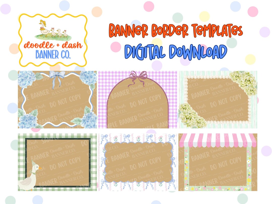 Coquette Banner Border Templates | Canva Download | DIY Projector ...