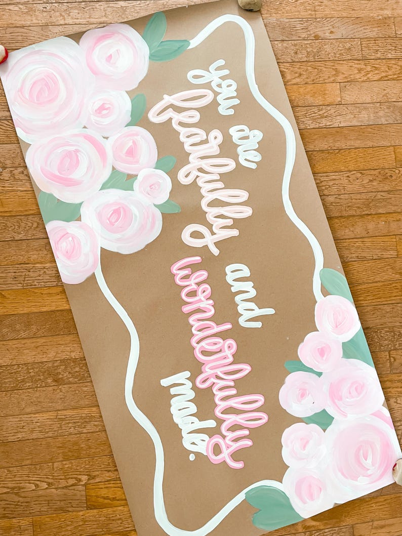 You Are Fearfully and Wonderfully Made Banner | Hand Painted Floral ...