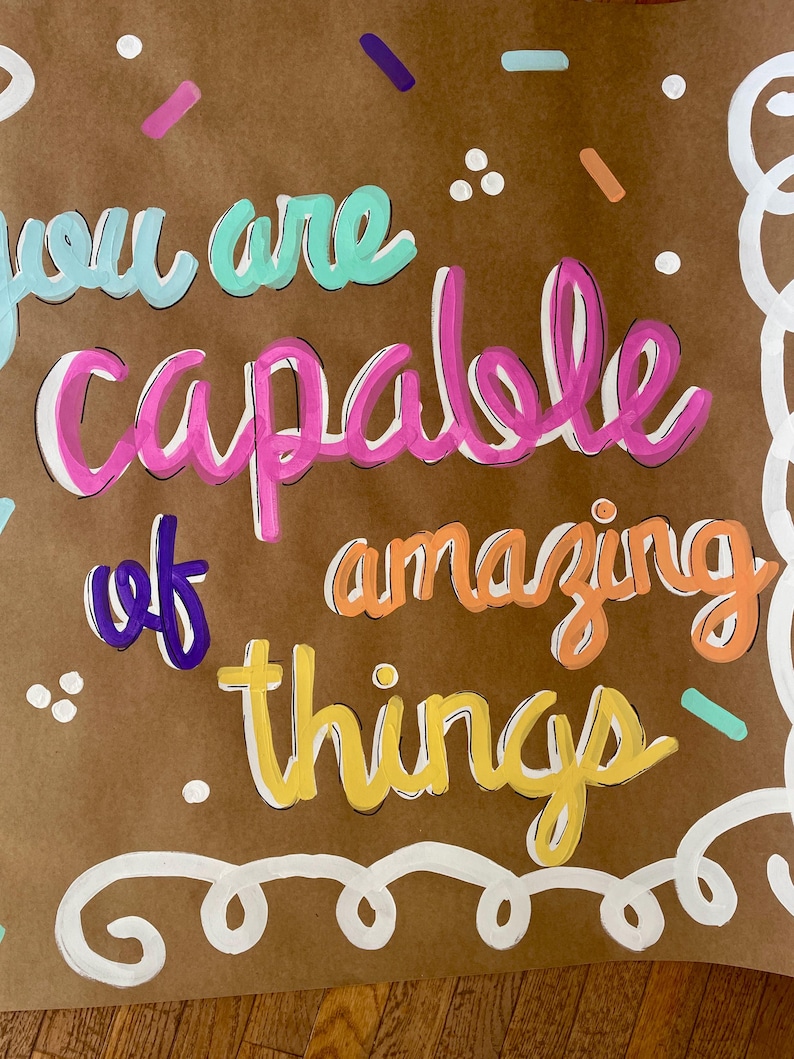 Pastel Classroom Banner | Motivational Teacher Decor | 5ft Wall Sign ...