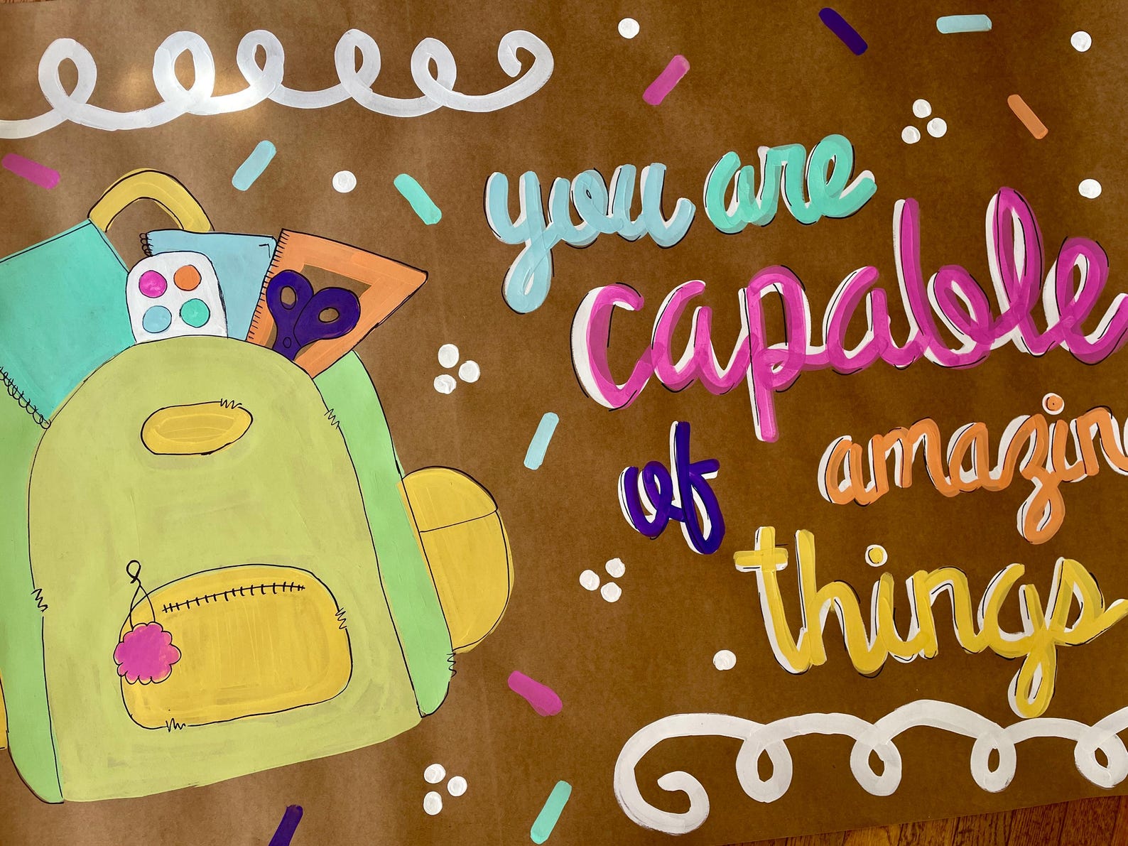Pastel Classroom Banner | Motivational Teacher Decor | 5ft Wall Sign ...