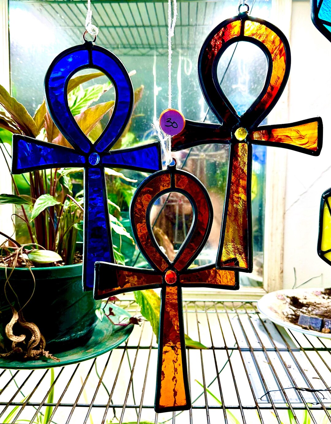 Stained Glass Ankh Sun Catchers - Etsy