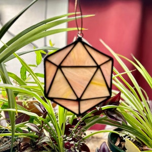 Stained Glass D20 Sun Catcher, Handmade Leaded Glass, Dice, Dnd ...