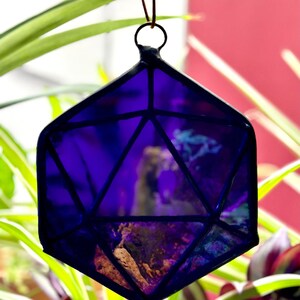 Stained Glass D20 Sun Catcher, Handmade Leaded Glass, Dice, Dnd ...