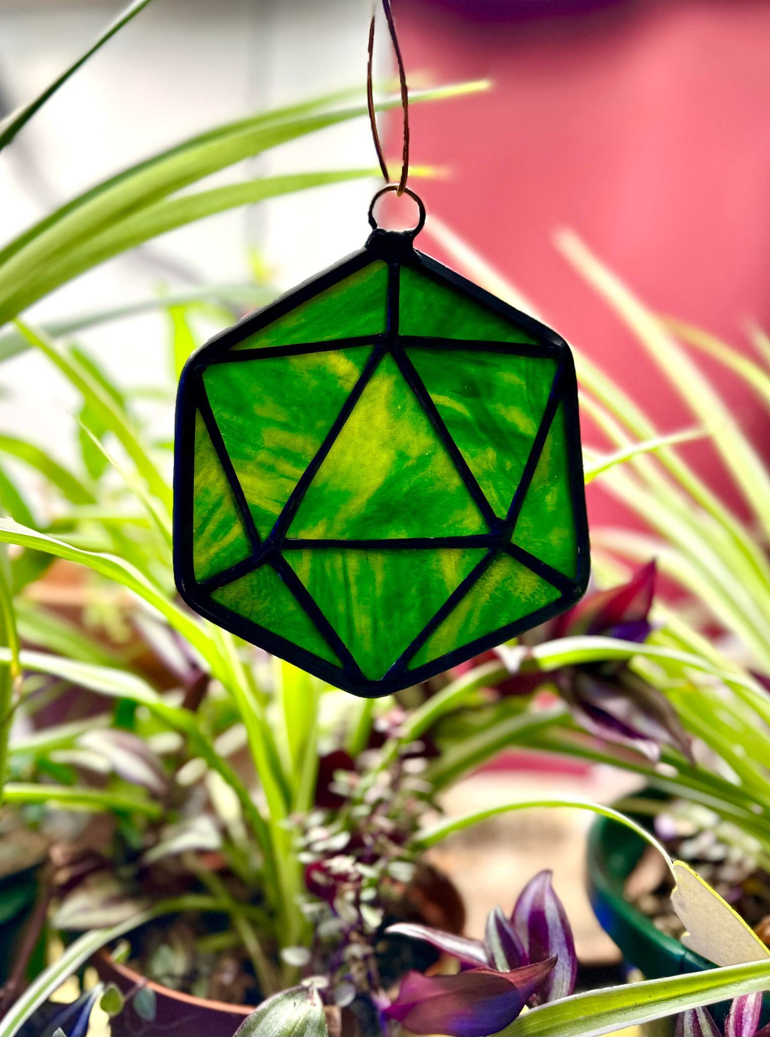 Stained Glass D20 Sun Catcher Handmade Leaded Glass Dice - Etsy
