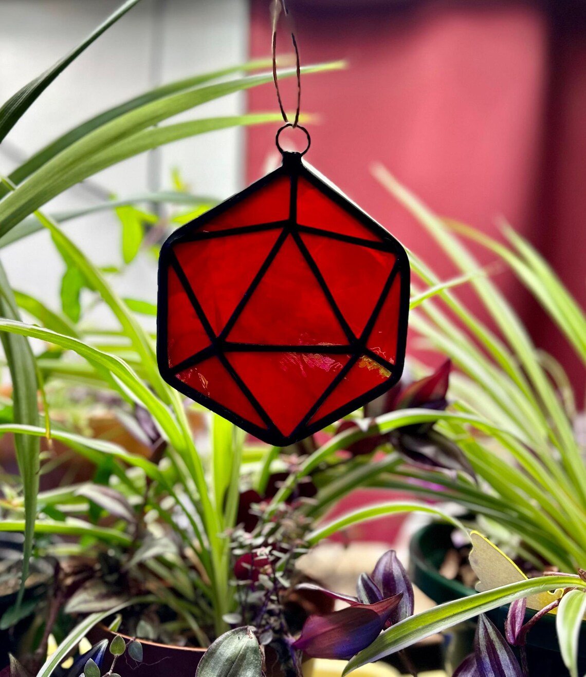 Stained Glass D20 Sun Catcher Handmade Leaded Glass Dice - Etsy