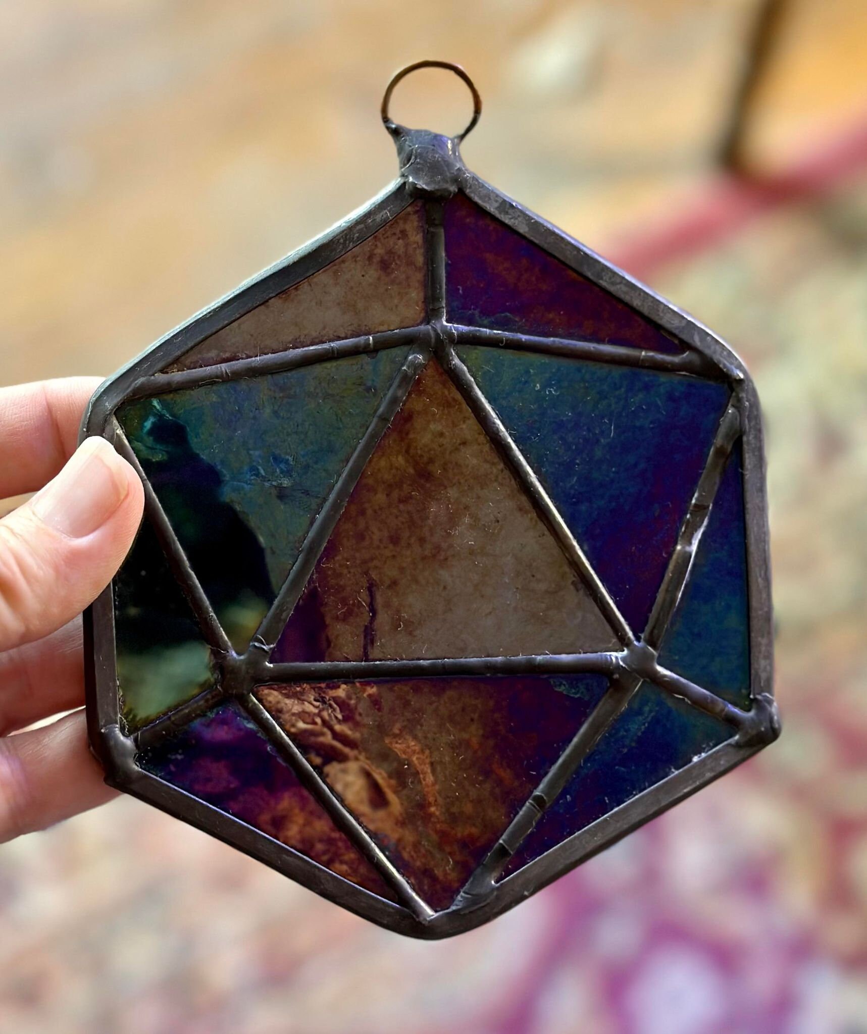 Stained Glass D20 Sun Catcher Handmade Leaded Glass Dice - Etsy