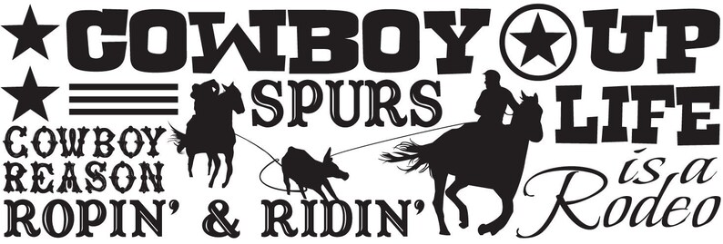 Cowboy Up Vinyl Sticker 7x21 Vinyl Sticker | Etsy