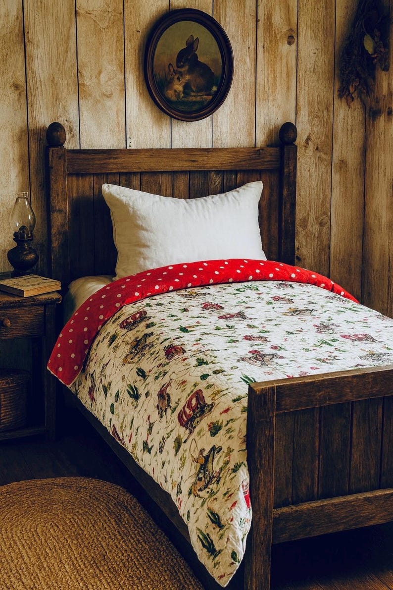 Vintage Cath Kidston Cowboy Twin Duvet Cover: Reversible Hot Pink Polka ...