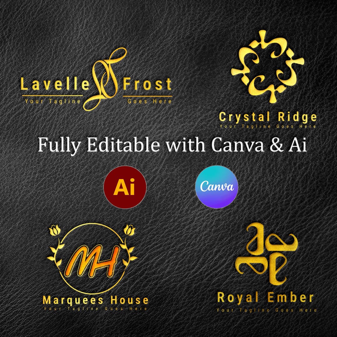 Luxury Logo Design Bundle | Custom Brand Logos | Editable Templates ...