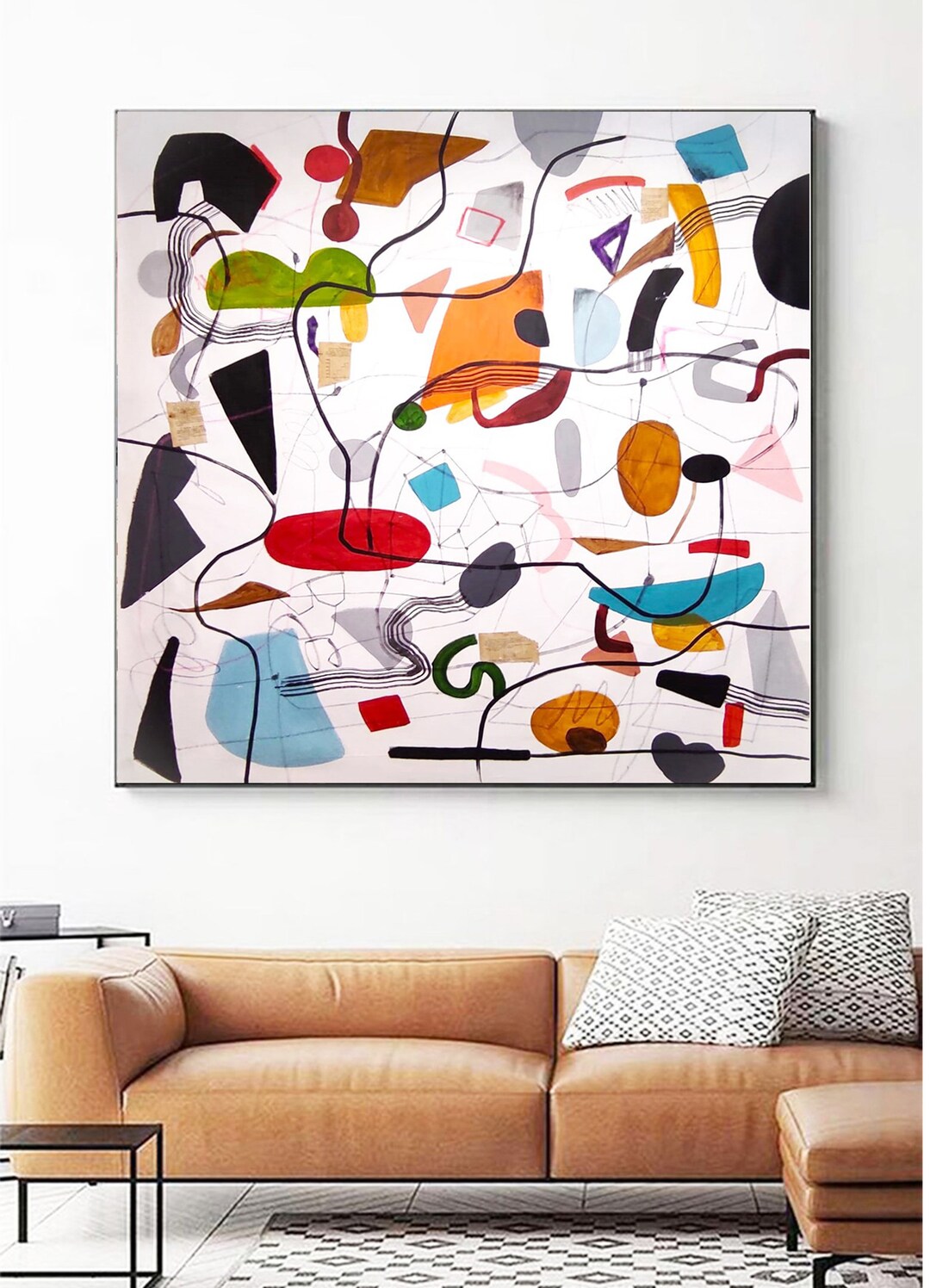 60painting Blue Abstract Painting Colorful Original Art, Nice Abstract ...
