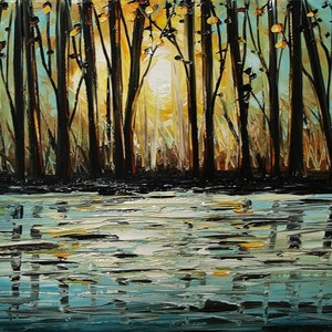 ORIGINAL Abstract Painting Landscape Palette Knife Painting Impasto ...