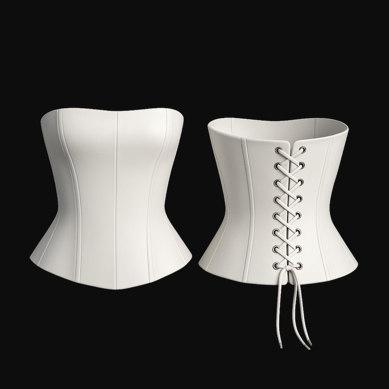 Cerise Brocade Corset Sewing Pattern | Strapless Lace-up (PDF) - Etsy