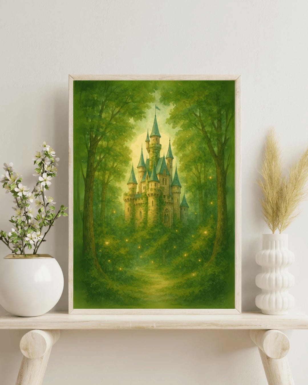 Enchanted Forest Castle Poster | Fantasy Fairytale Wall Art | Magical ...