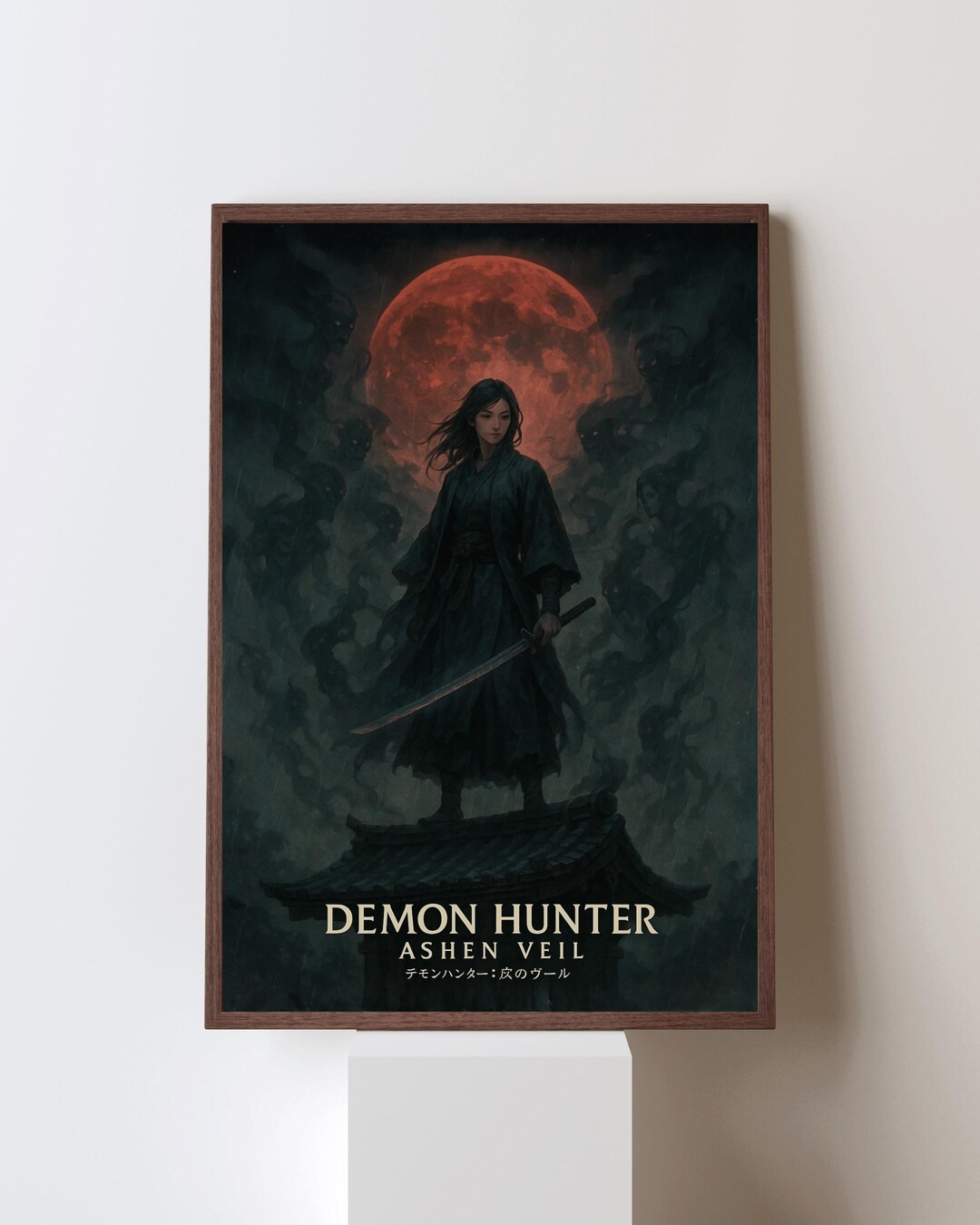 Demon Hunter: Ashen Veil - Dark Samurai Fantasy Art Poster | Epic Anime ...