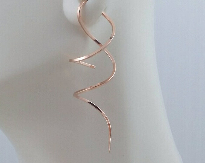 Rose Gold. Yellow Gold. Corkscrew Earrings. Spiral Earrings. Modern ...