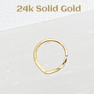 Solid 24k Gold Nose Ring. 24k Gold Septum Ring. Solid Gold Nose Ring ...