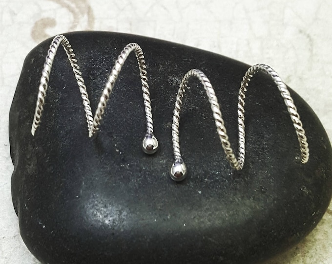 Sterling Silver Double Piercing Hoop. Second Hole Earring. Two Hole ...