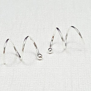 Pure Silver Double Piercing Spiral Earring. Double Piercing - Etsy