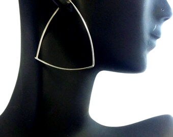 Large Square Gold Hoops Geometric hoops lightweight hoops | Etsy