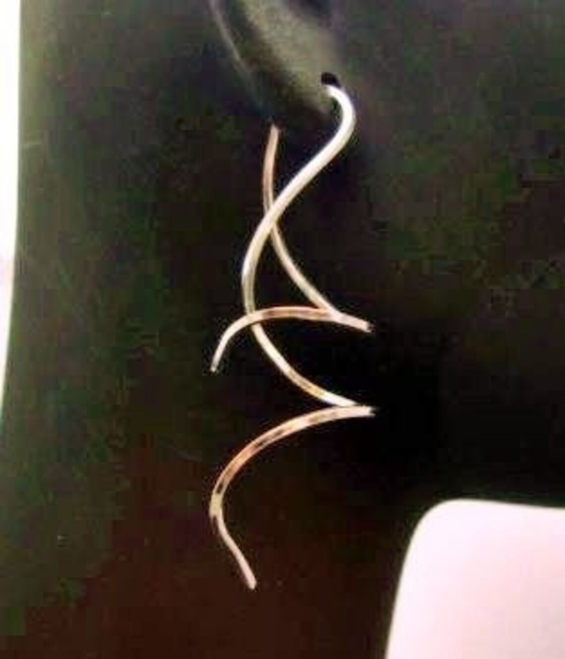 Rose Gold. Yellow Gold. Corkscrew Earrings. Spiral Earrings. - Etsy