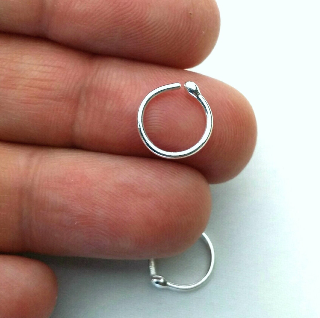 18g Septum Ring. Cartilage Hoop. Pure Silver Hoop. Second Piercing ...