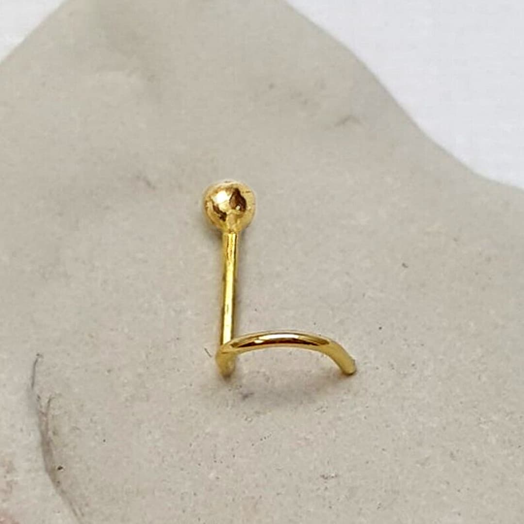 24K Gold Jewelry. Solid 24k Gold Nose Stud. 24k Real Gold Ball - Etsy